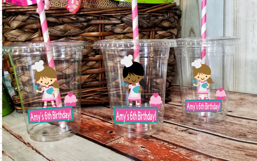 Personalized Baking Themed Party Cups - Etsy