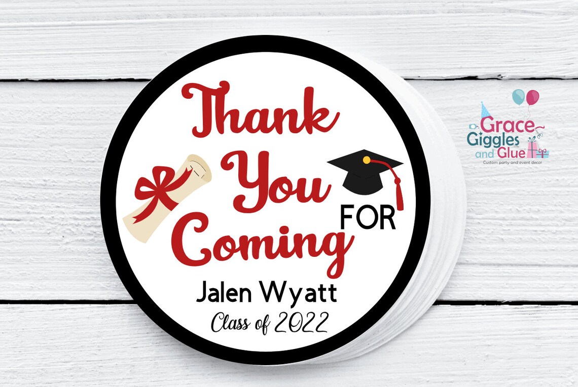 12 Custom Graduation Favor Stickers Graduation Adhesive Party - Etsy