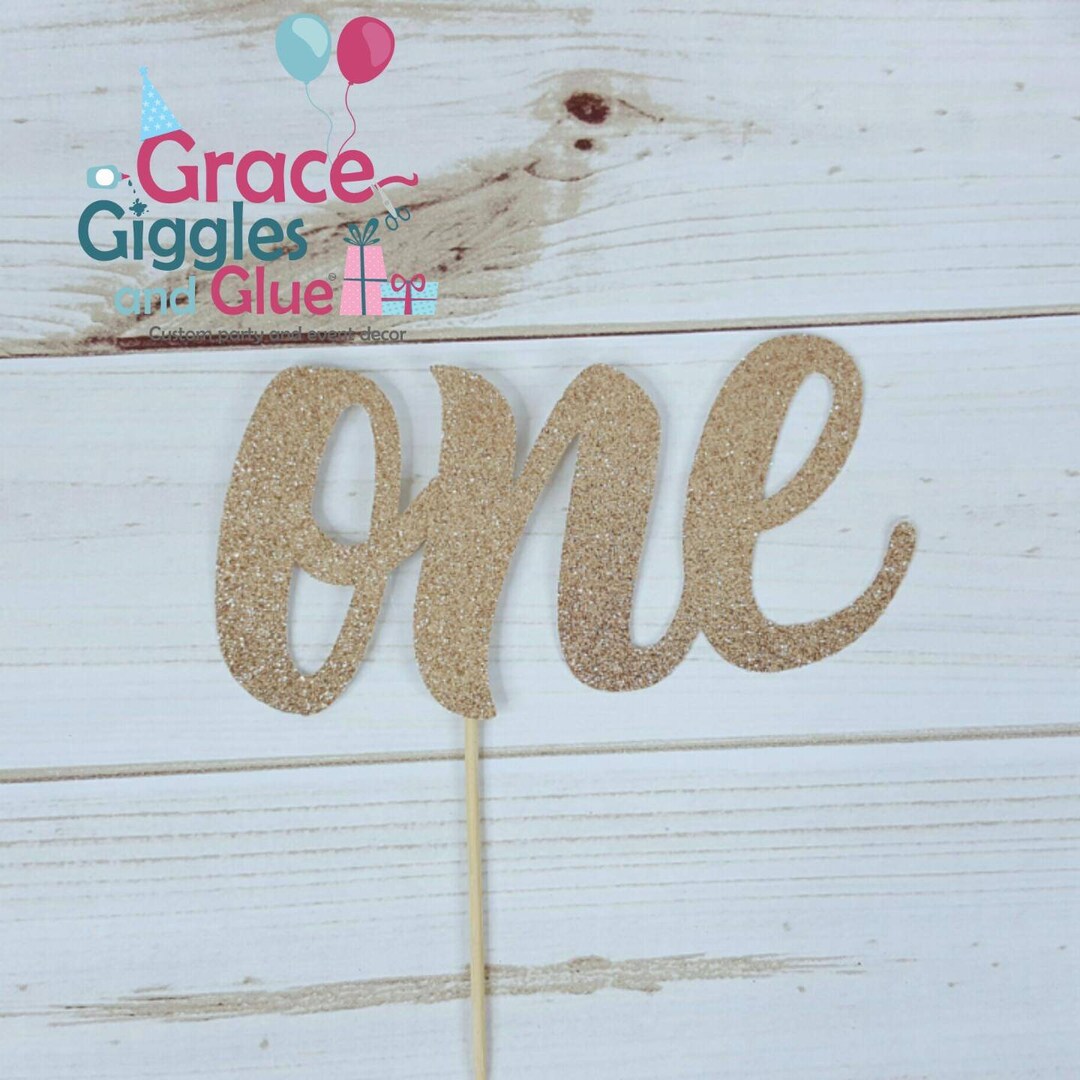 Glitter one Cake Topper - Etsy