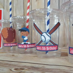 Personalized Baseball Themed Party Cups With Lids and Straws - Etsy
