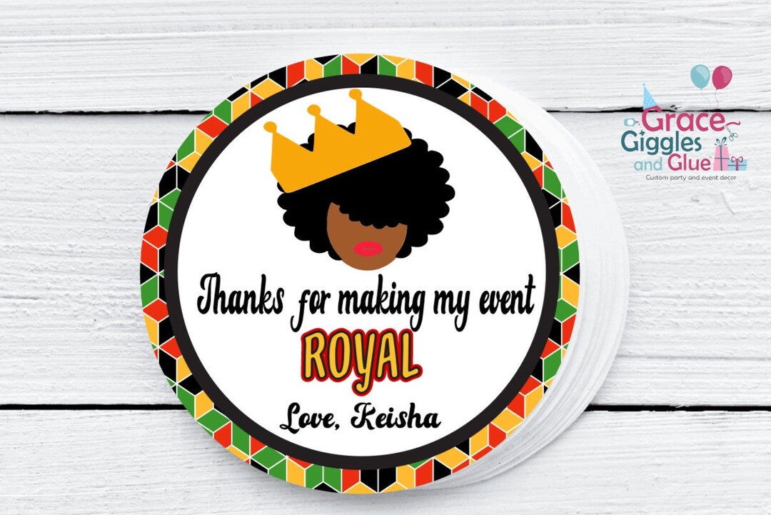 Afro Queen Party Favor Stickers or Tags, Afro Queen Party Tags - Etsy