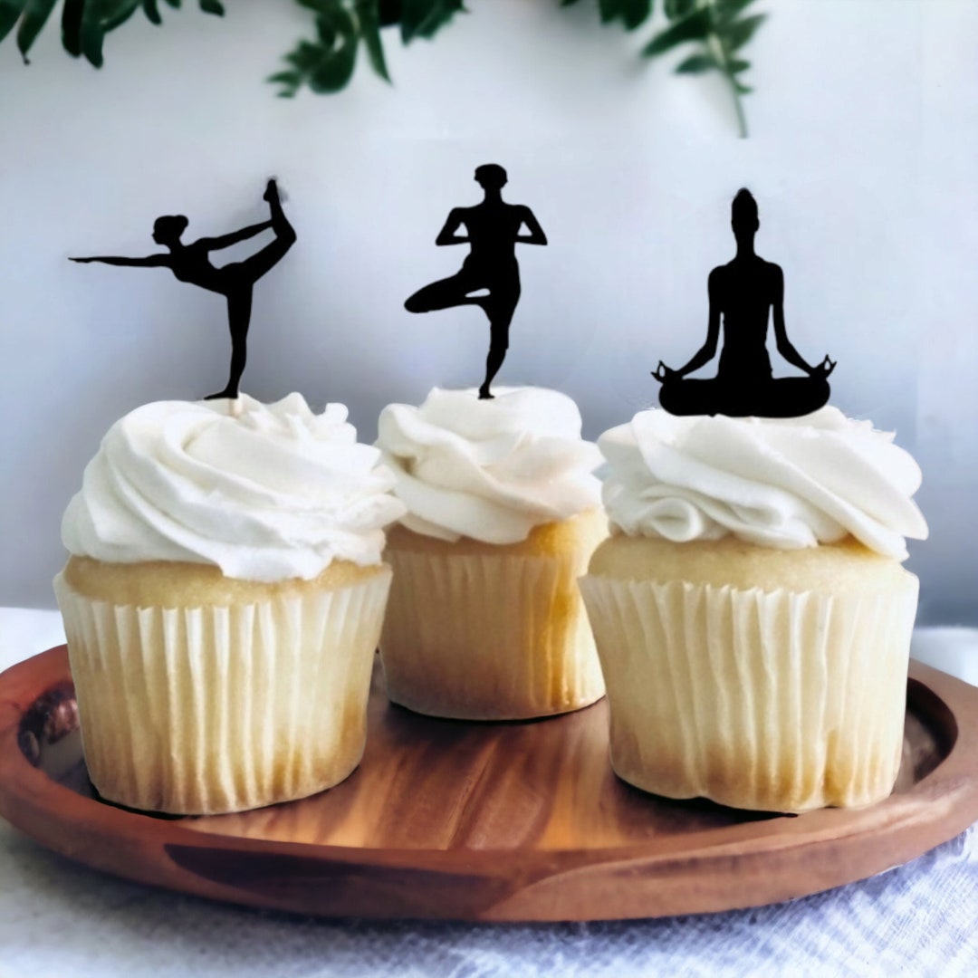 Yoga Themed Cupcake Toppers - Etsy