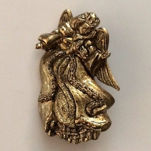 Vintage Brass Angel Pin - Roman Inc. - Vintage Pins - Vintage Jewelry ...