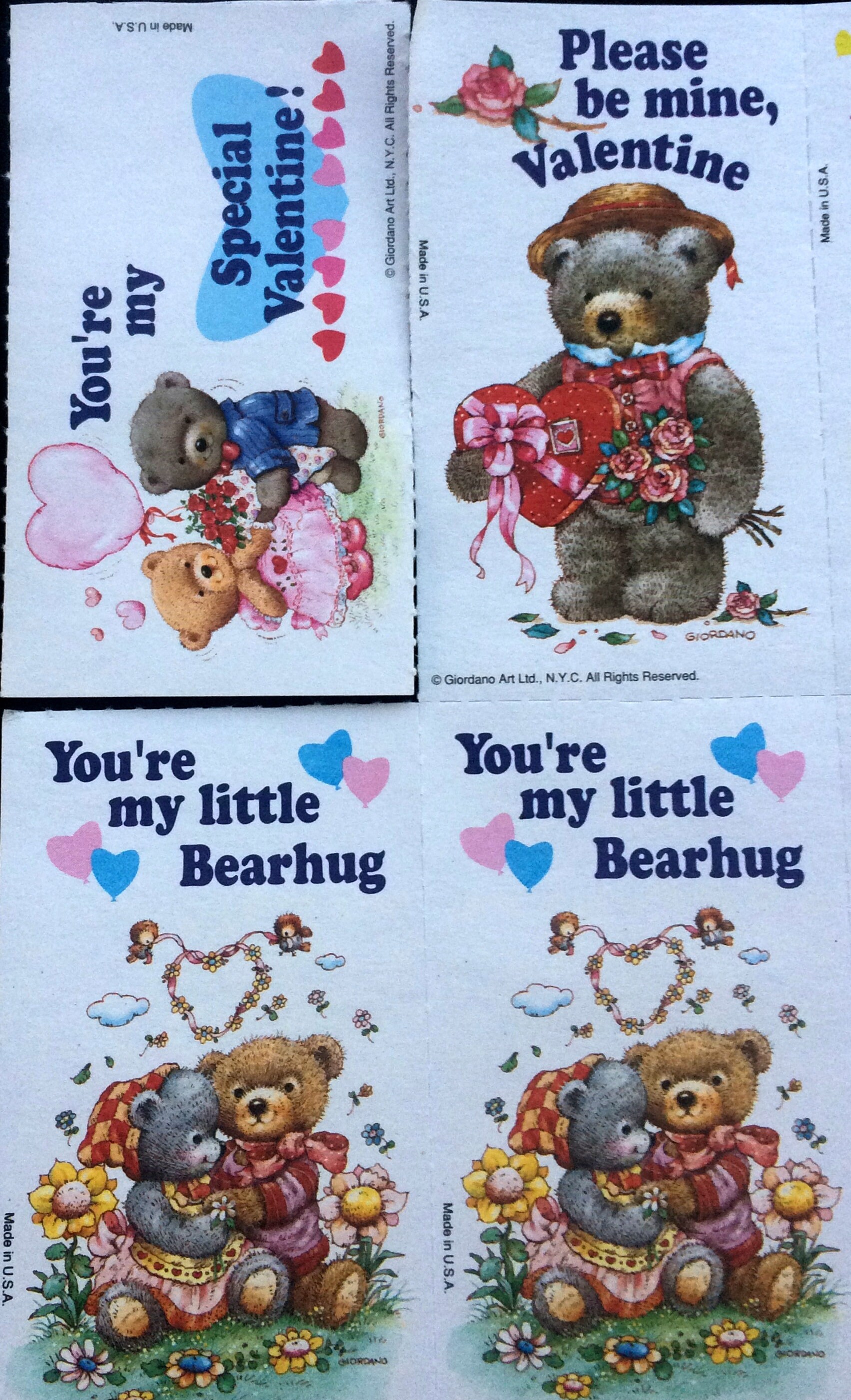 Children's Teddy Bear Valentine Cards Giordano Art Ltd. - Etsy