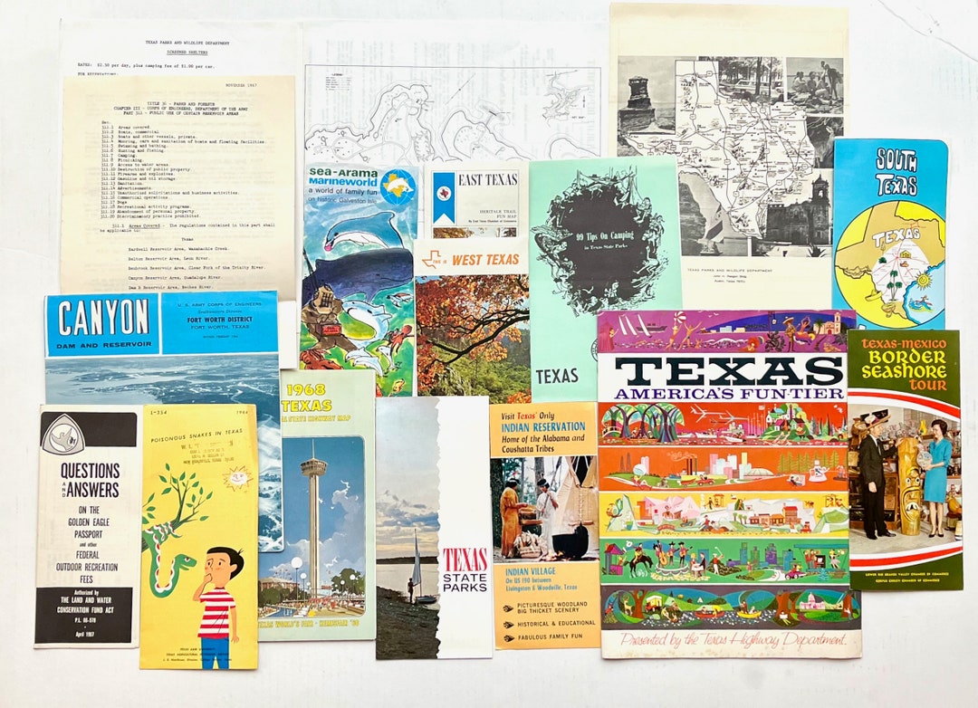 Texas - America's Fun-tier - Over 15 Mid-century Brochures, Maps, and ...
