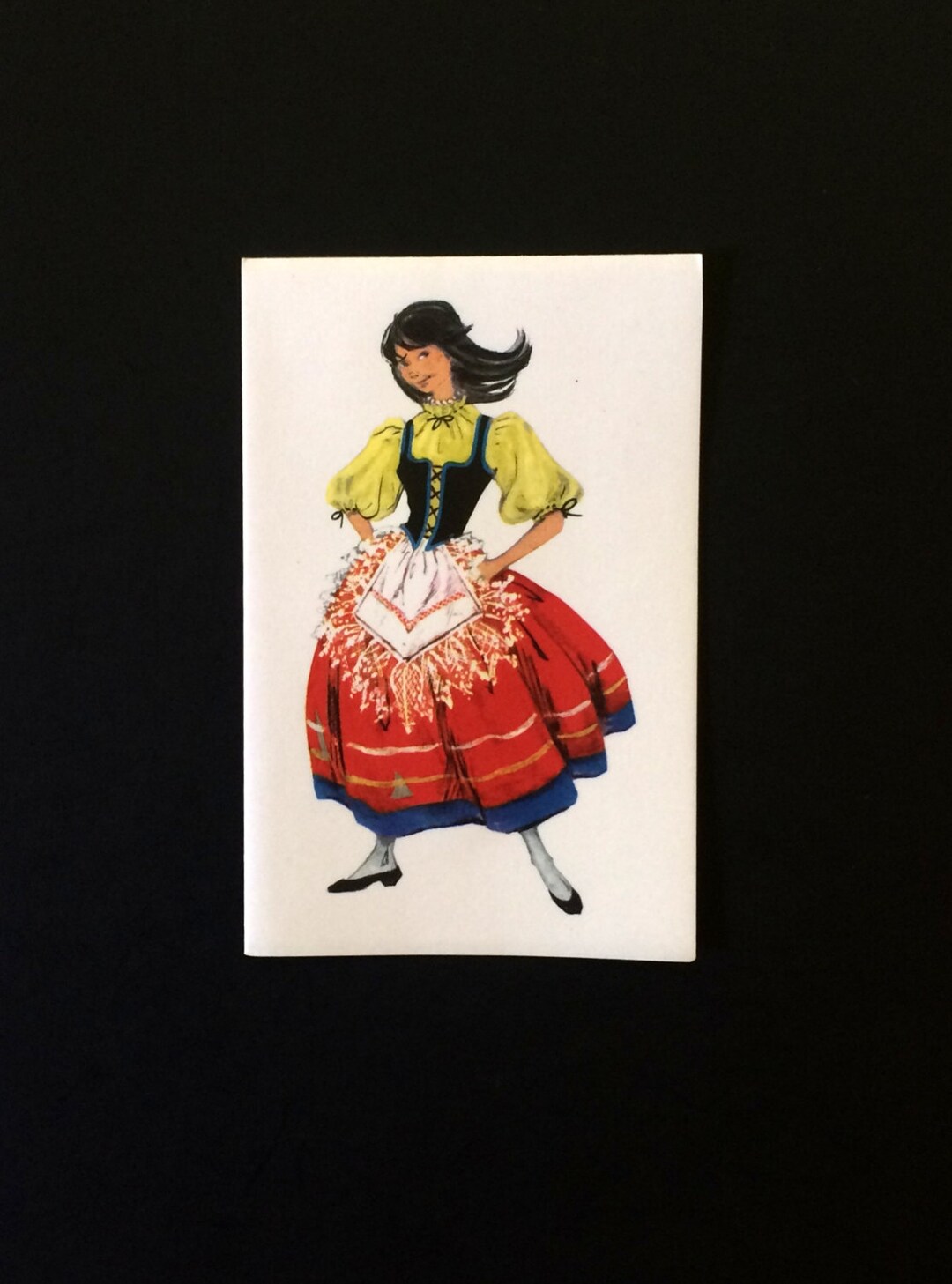 Vintage 1980s International Lady Note Card With Envelope - Etsy