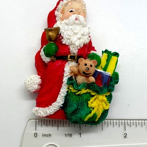 Santa Magnet - Holiday Refrigerator Magnet - Ceramic Christmas Magnet ...