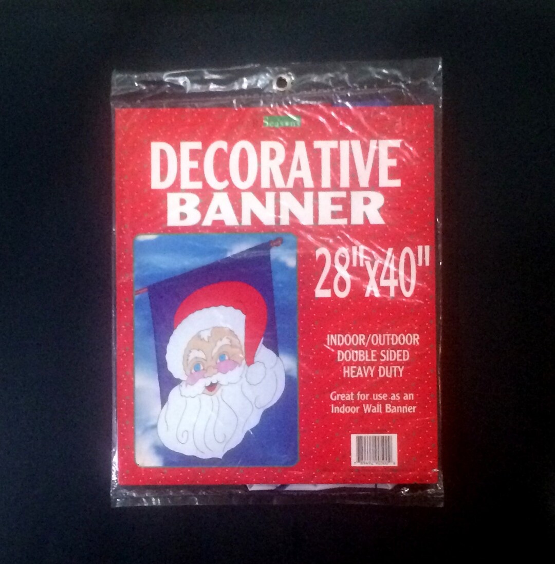 Santa Claus Decortive Banner Double Sided Winter Christmas Flag CR ...