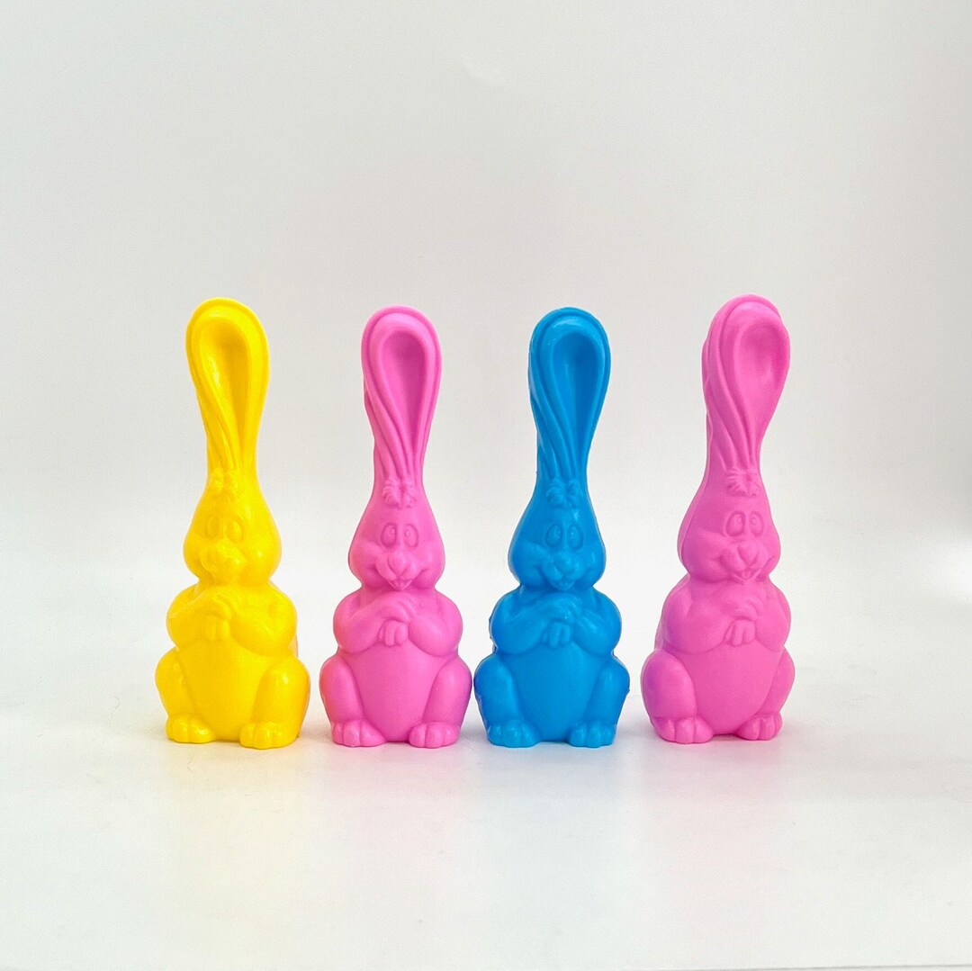 Blown Plastic Easter Bunnies - Set of 4 - Playful & Simple - Vintage ...