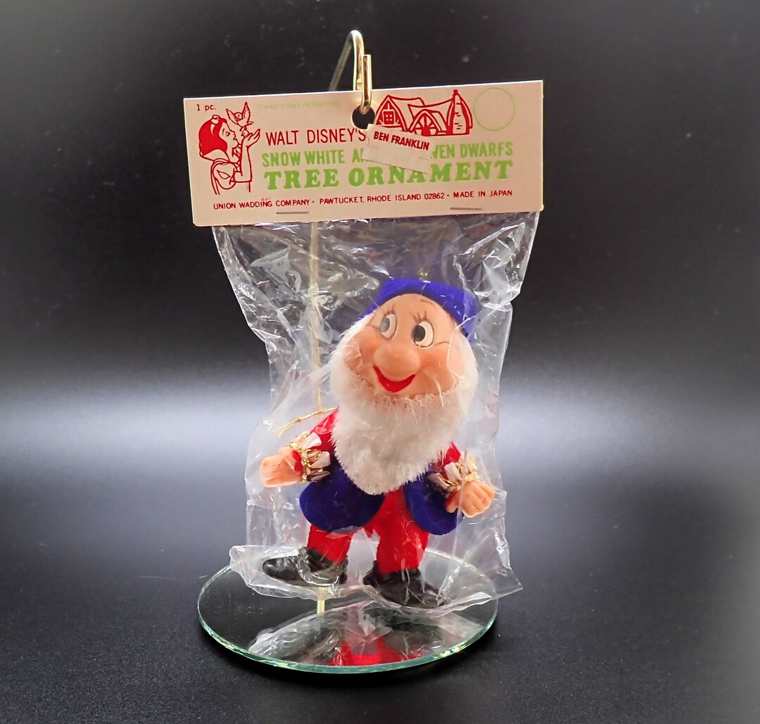Vintage 1960s Snow White Dwarf Felt Christmas Ornament - Union Wadding ...