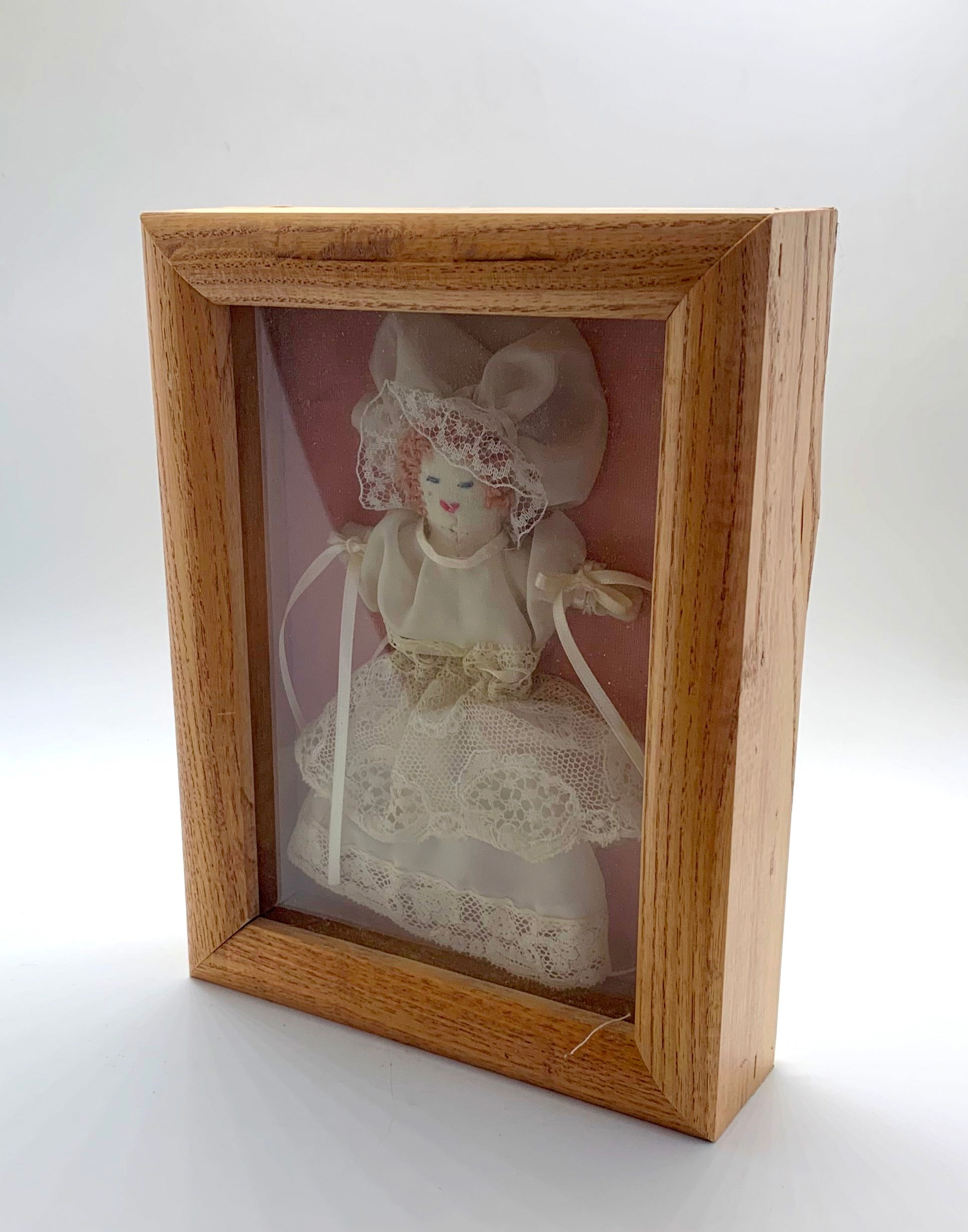 Lace Doll Shadow Box Frame Fabric Doll Handmade Vintage | Etsy