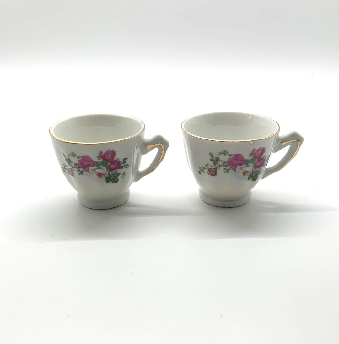 Vintage Miniature China Tea Cups: Hand-painted Floral Decor, 1970s ...