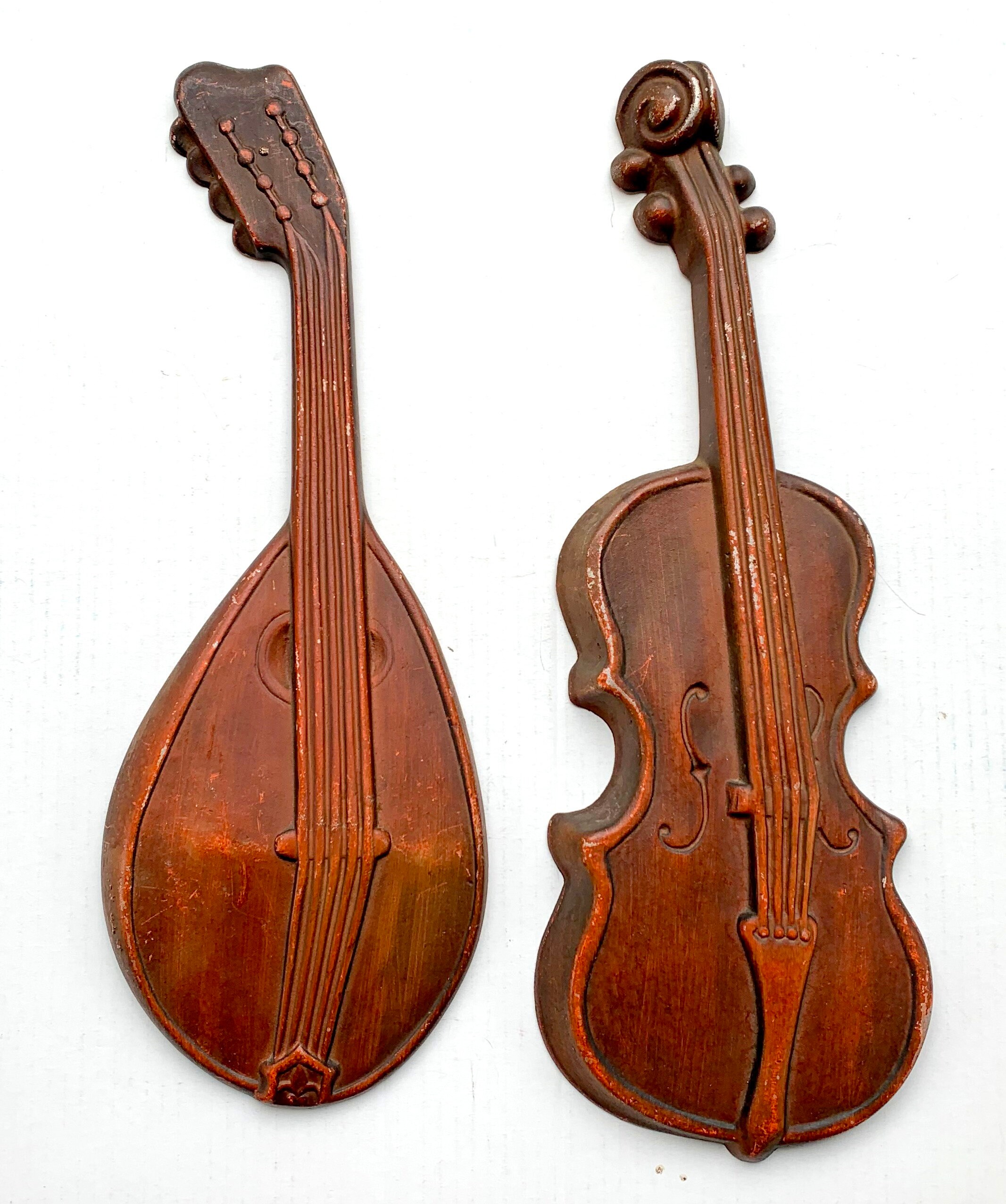 Violin and Mandolin Mid-century Wall Art Cast Aluminum | Etsy