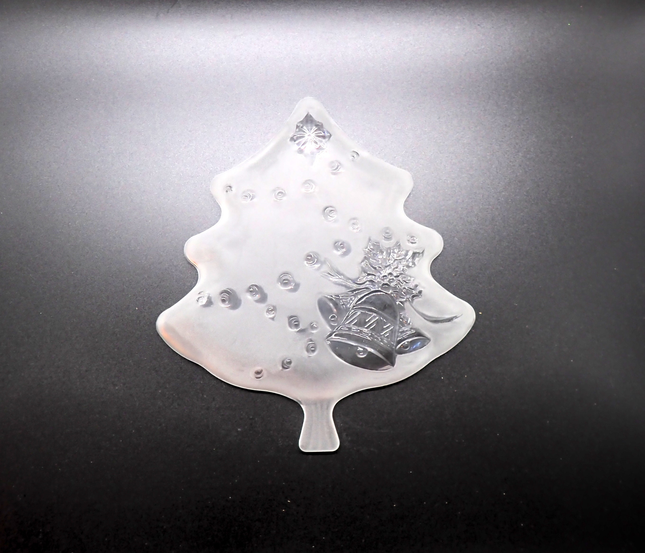 Frosted Christmas Tree Plate 7 1/2 Frosted | Etsy