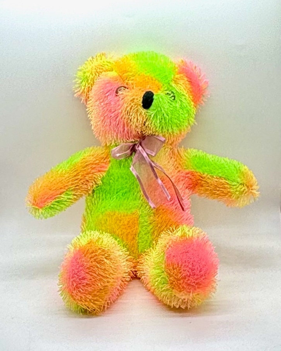 Colorful Leroux Products Teddy Bear - Neon Plush Toy - Collectible ...