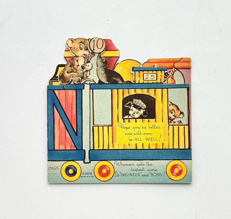 Retro Cheerful Train Get-well Card - Nostalgic Well Wishes – Vintage ...