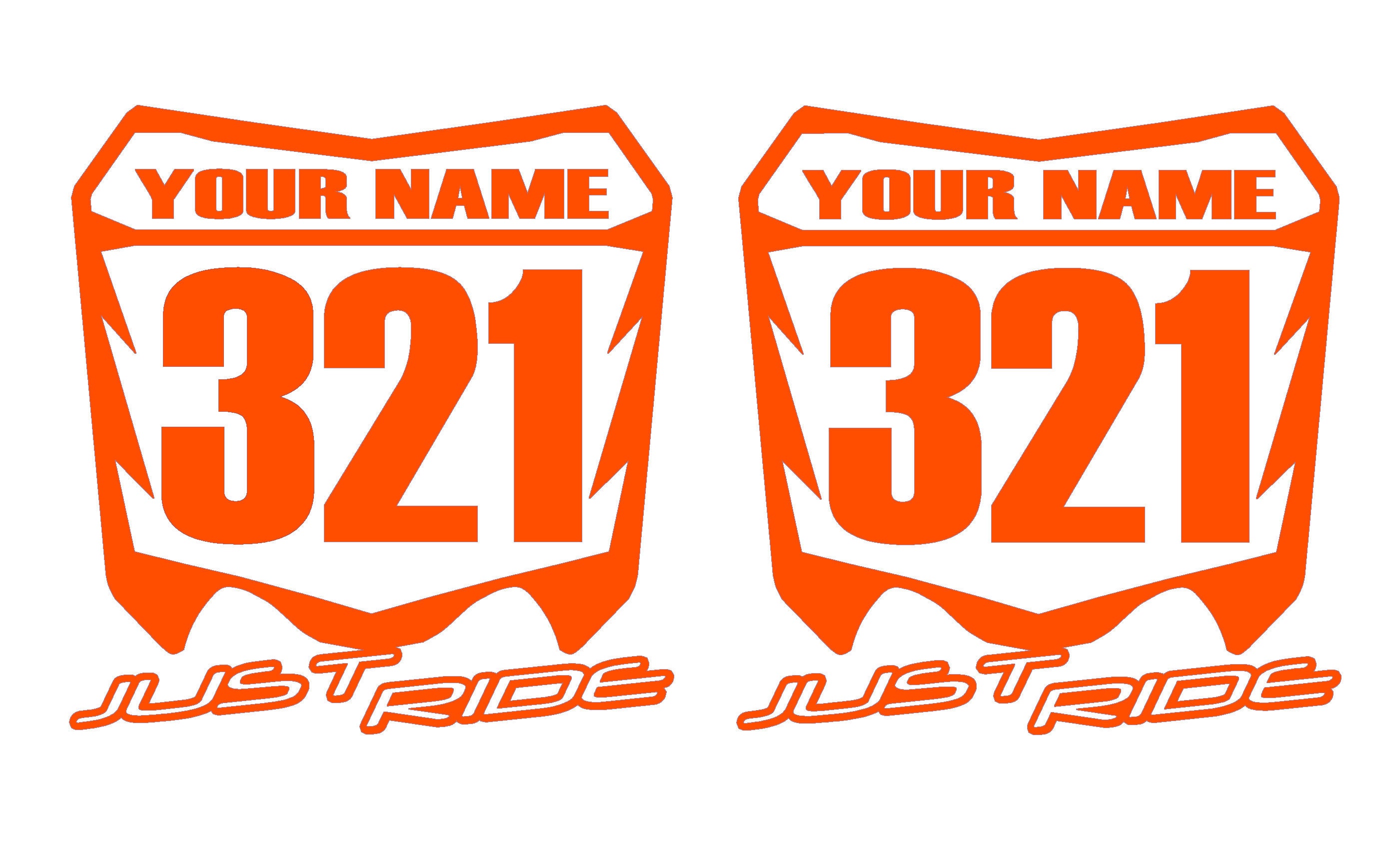 Motocross Nummerplaat Sticker Aangepaste Naam Nummer MX Moto Etsy
