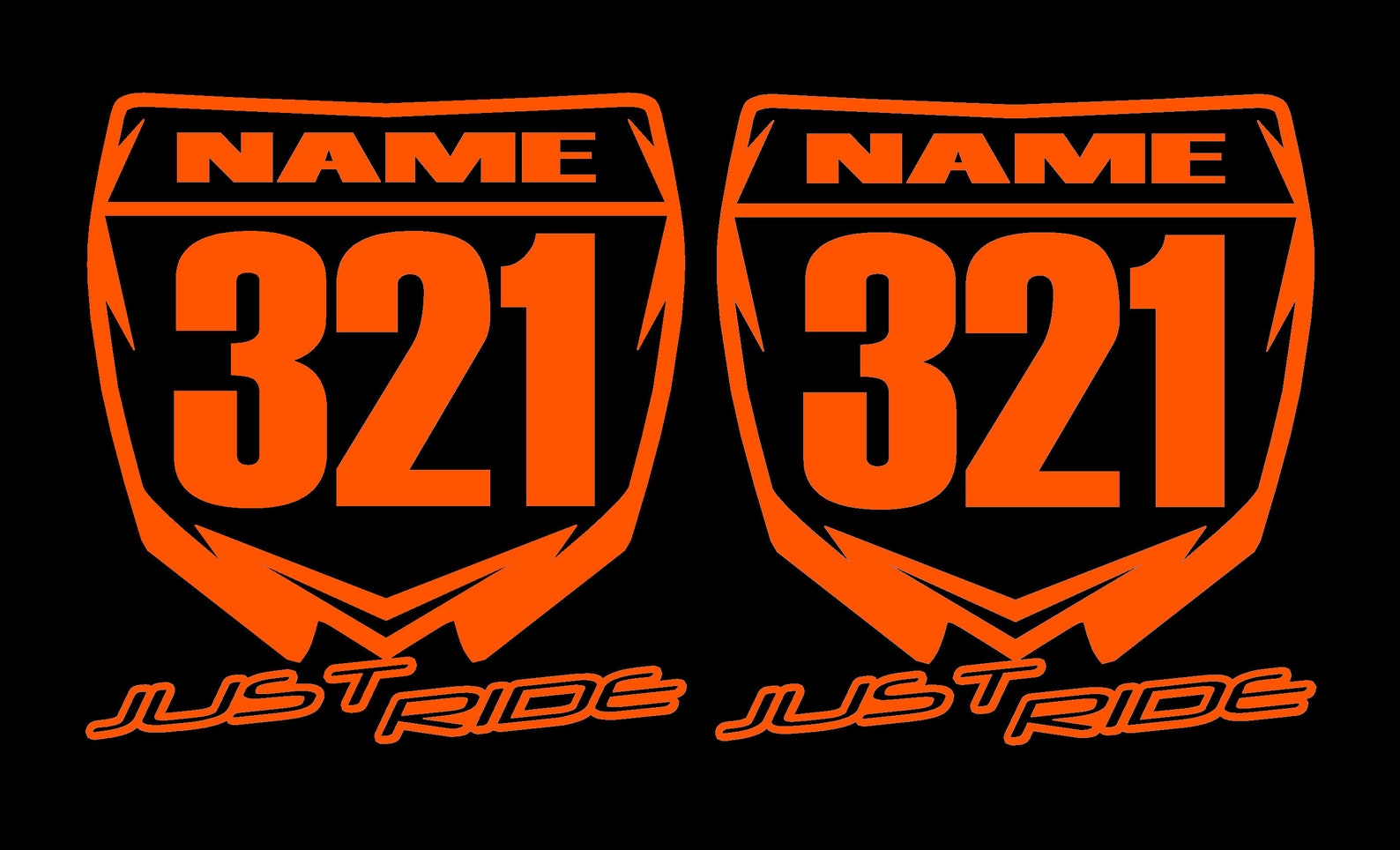 Motocross Number Plate Decal Sticker Custom Name & Number MX - Etsy