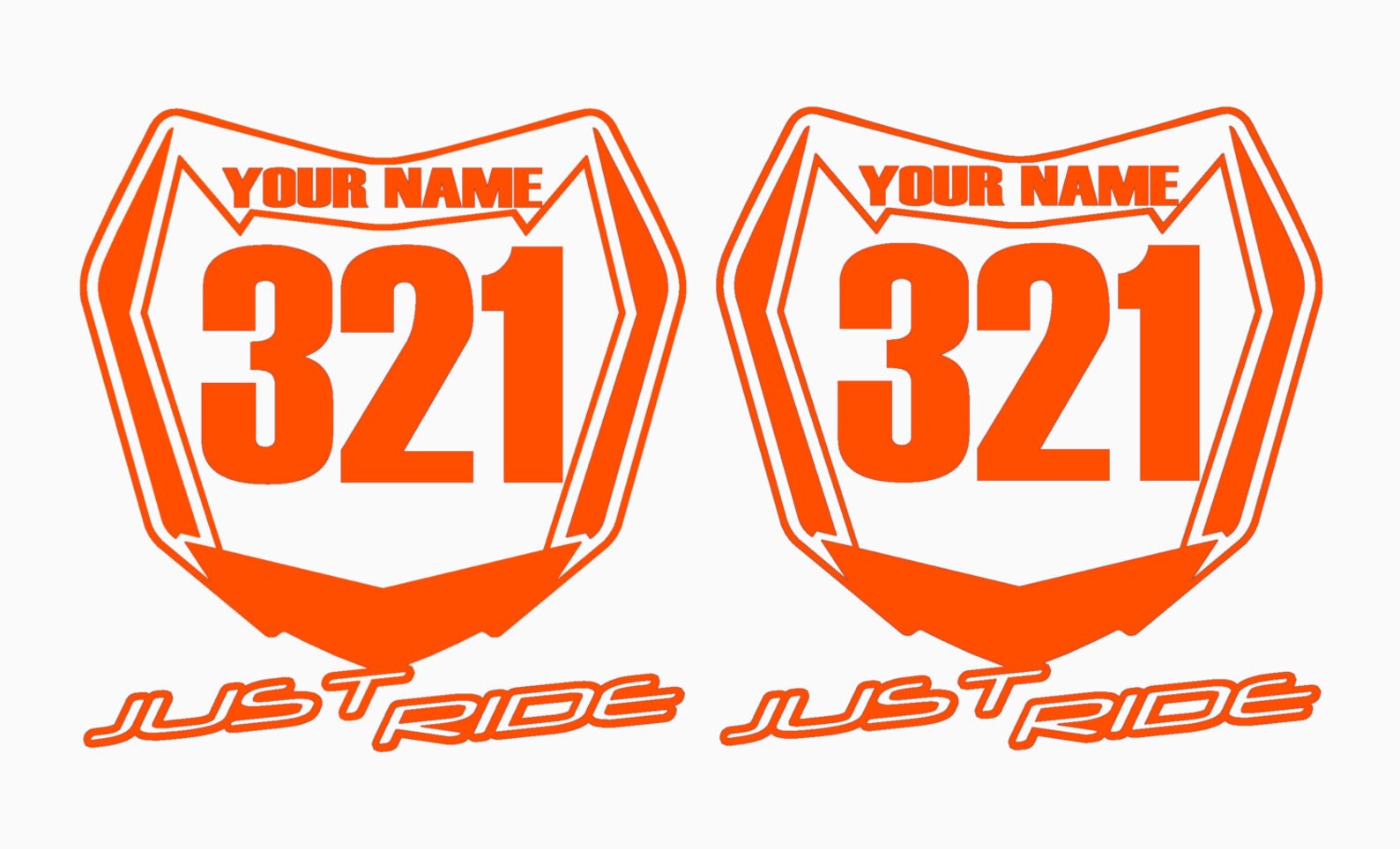 Motocross Number Plate Decal Sticker Custom Name & Number MX - Etsy