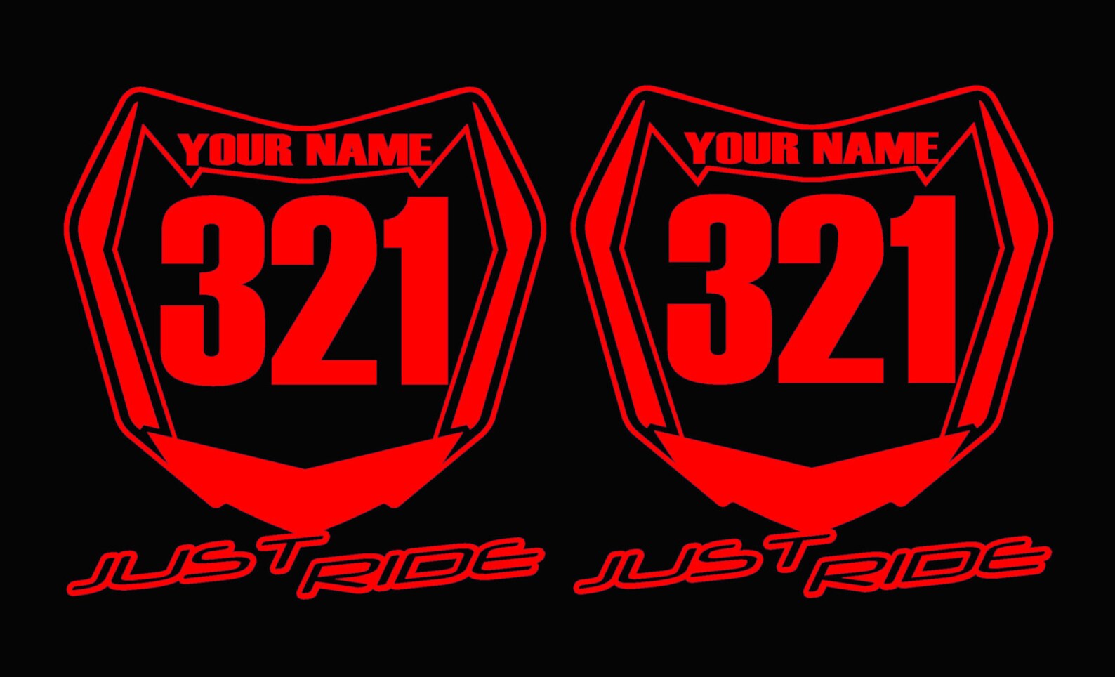 Motocross Number Plate Decal Sticker Custom Name & Number MX - Etsy