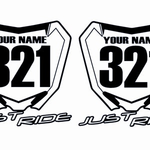Motocross Number Plate Decal Sticker Custom Name & Number MX | Etsy