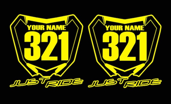Motocross Number Plate Decal Sticker Custom Name & Number MX | Etsy