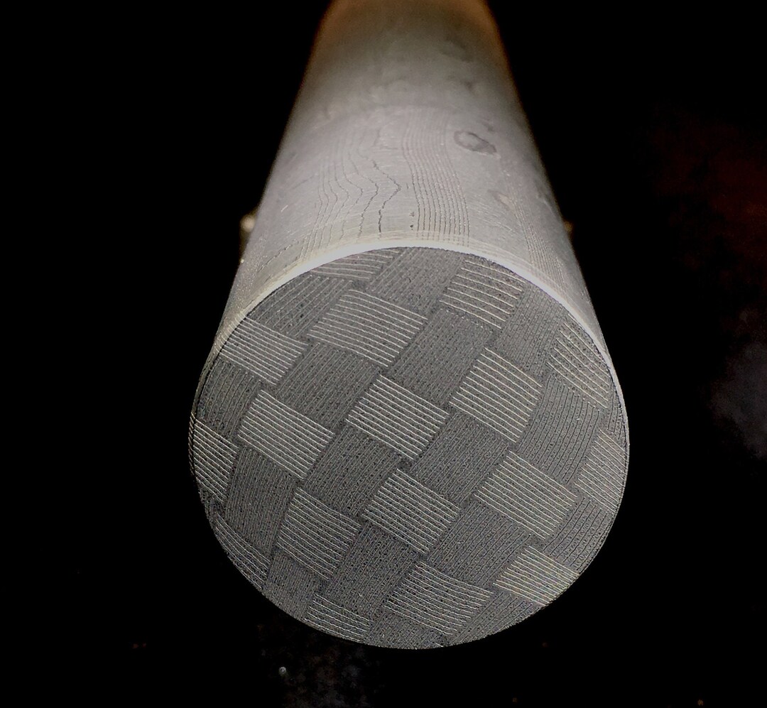 Basketweave Pattern Stainless Steel Damascus Rod - Etsy