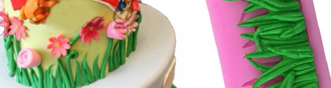Green Grass Lawn Silicone Mold Fondant Cake 3D Food Grade Silicone ...