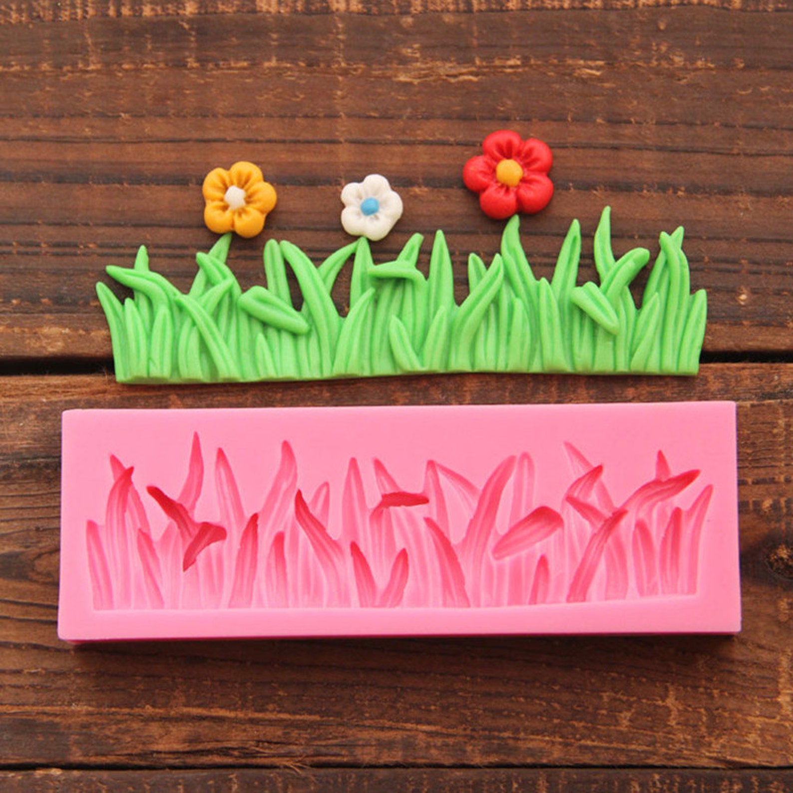Green Grass Lawn Silicone Mold Fondant Cake 3D Food Grade Silicone ...