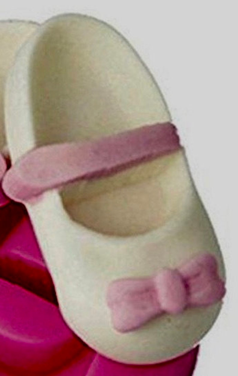 Babyshower Newborn 3D Cute Baby Shoes Bow Silicone Cake Molds Gum Paste ...