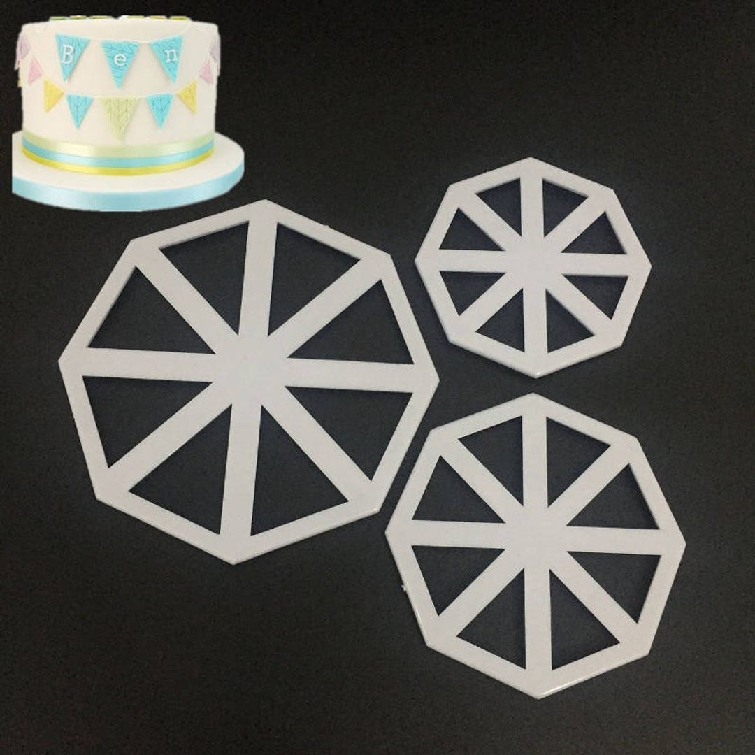 Triangle Flag Cutter 3pcs/set Mold Cake Side Sugarcraft Fondant Cake ...