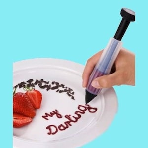 Silicone Pen for Cake Cookie Pastry Cream Icing Decorating Syringe ...