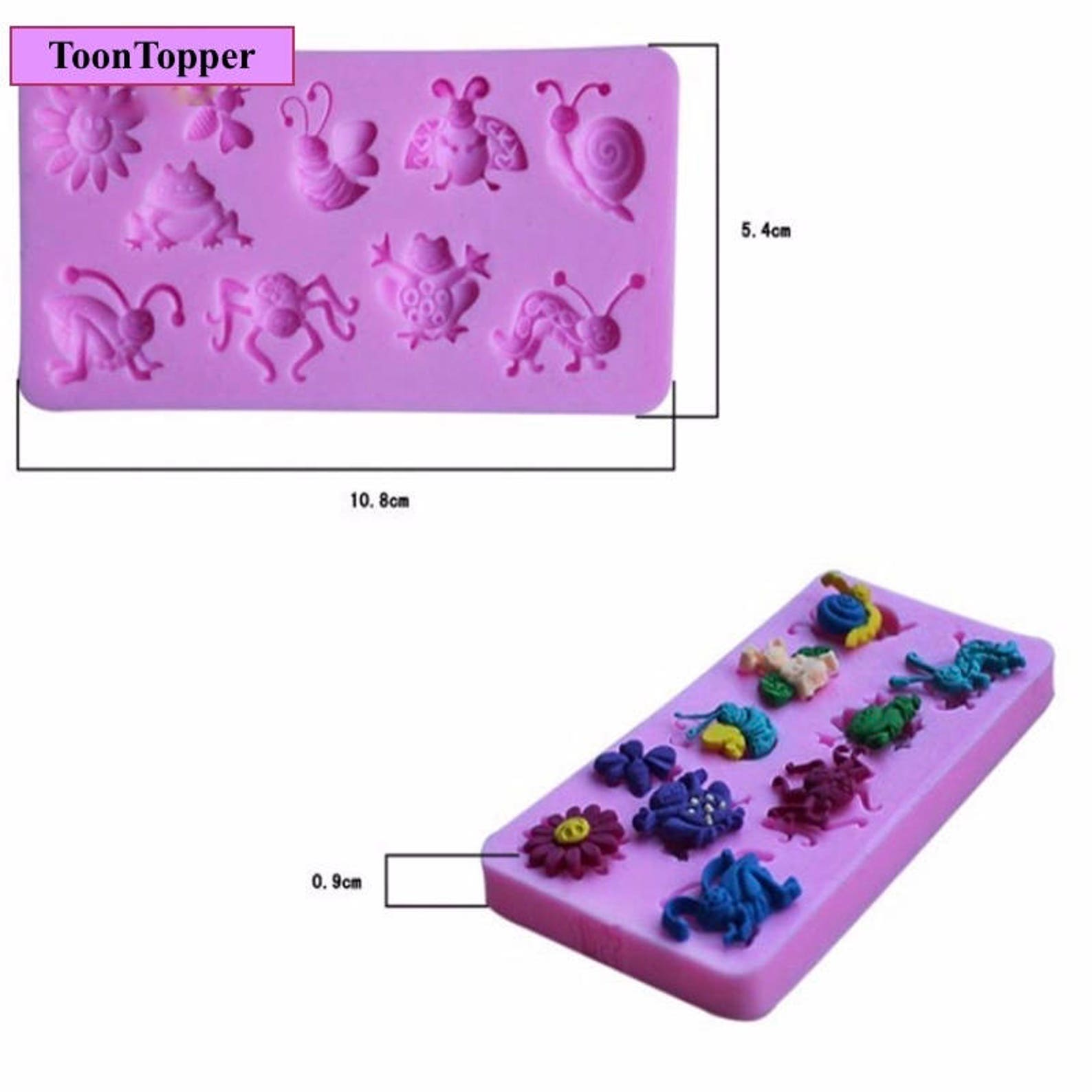 3D Insect Theme Silicone Fondant Mold Beetle Frog Bee Snail - Etsy