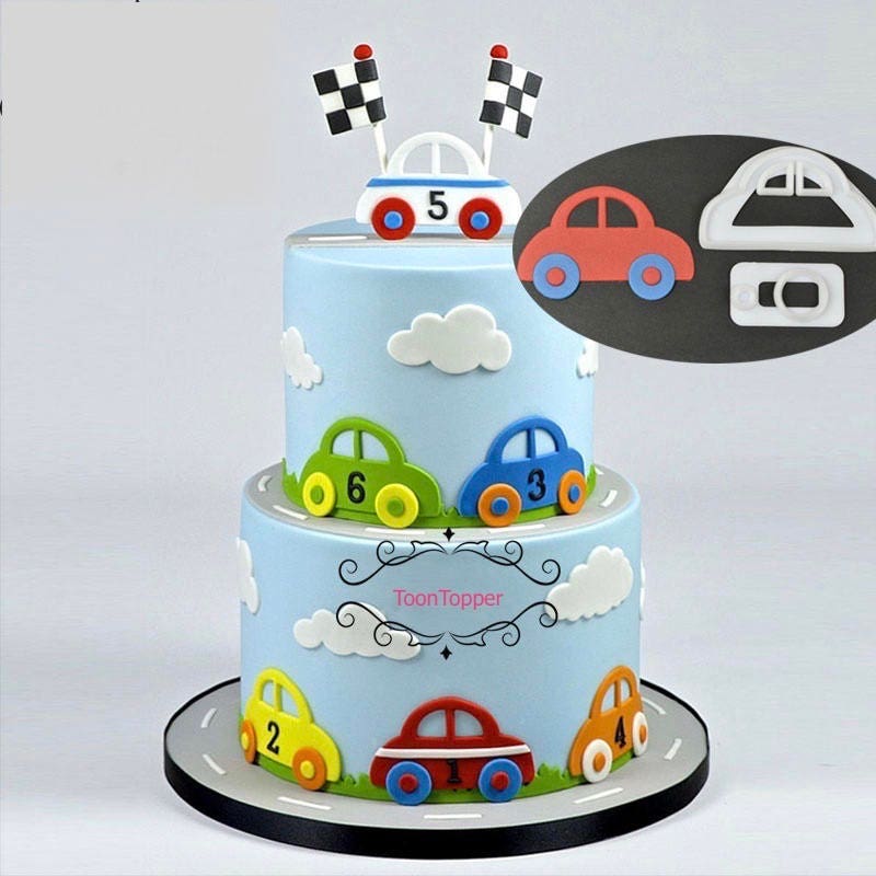 Car Set Plastic Fondant Cutter Cake Mold Fondant Mold Fondant - Etsy