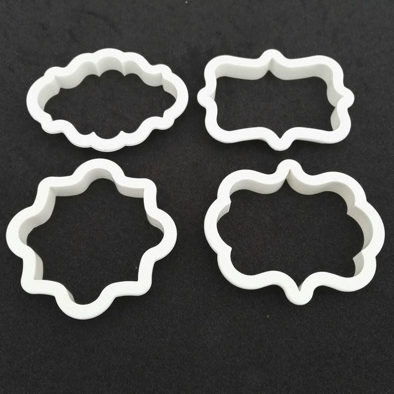4pcs Vintage Plaque Frame Cookie Cutter Set Plastic Biscuit - Etsy