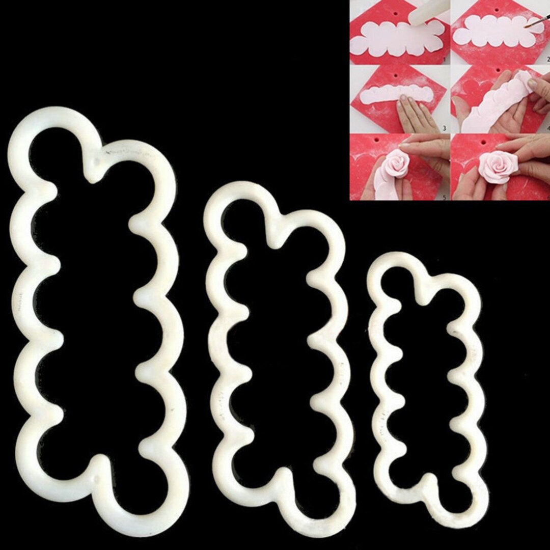 3 Size/set Roses Cutter Fondant Cake Decorating Tools Sugar Craft ...