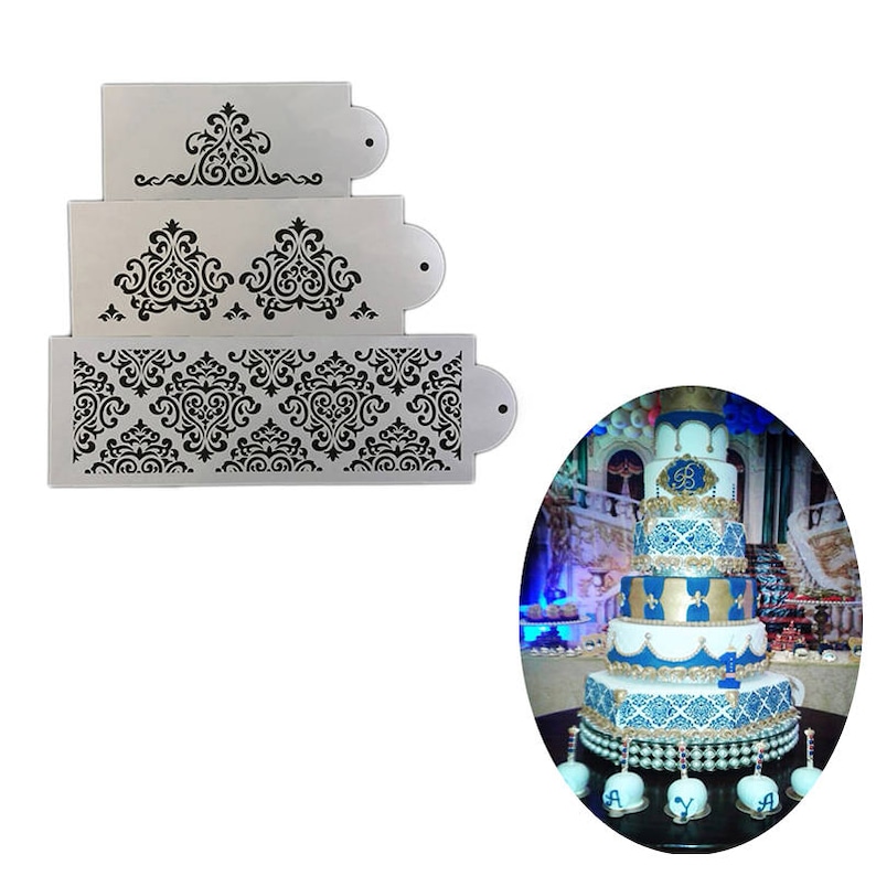 Cake Stencil Set Template Mold Biscuit Bakery Tool Fondant | Etsy