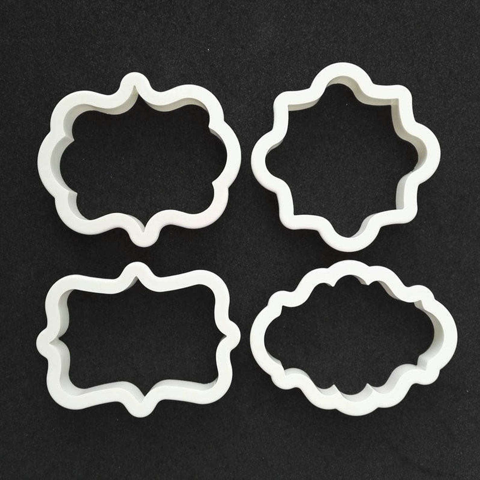 4pcs Vintage Plaque Frame Cookie Cutter Set Plastic Biscuit - Etsy