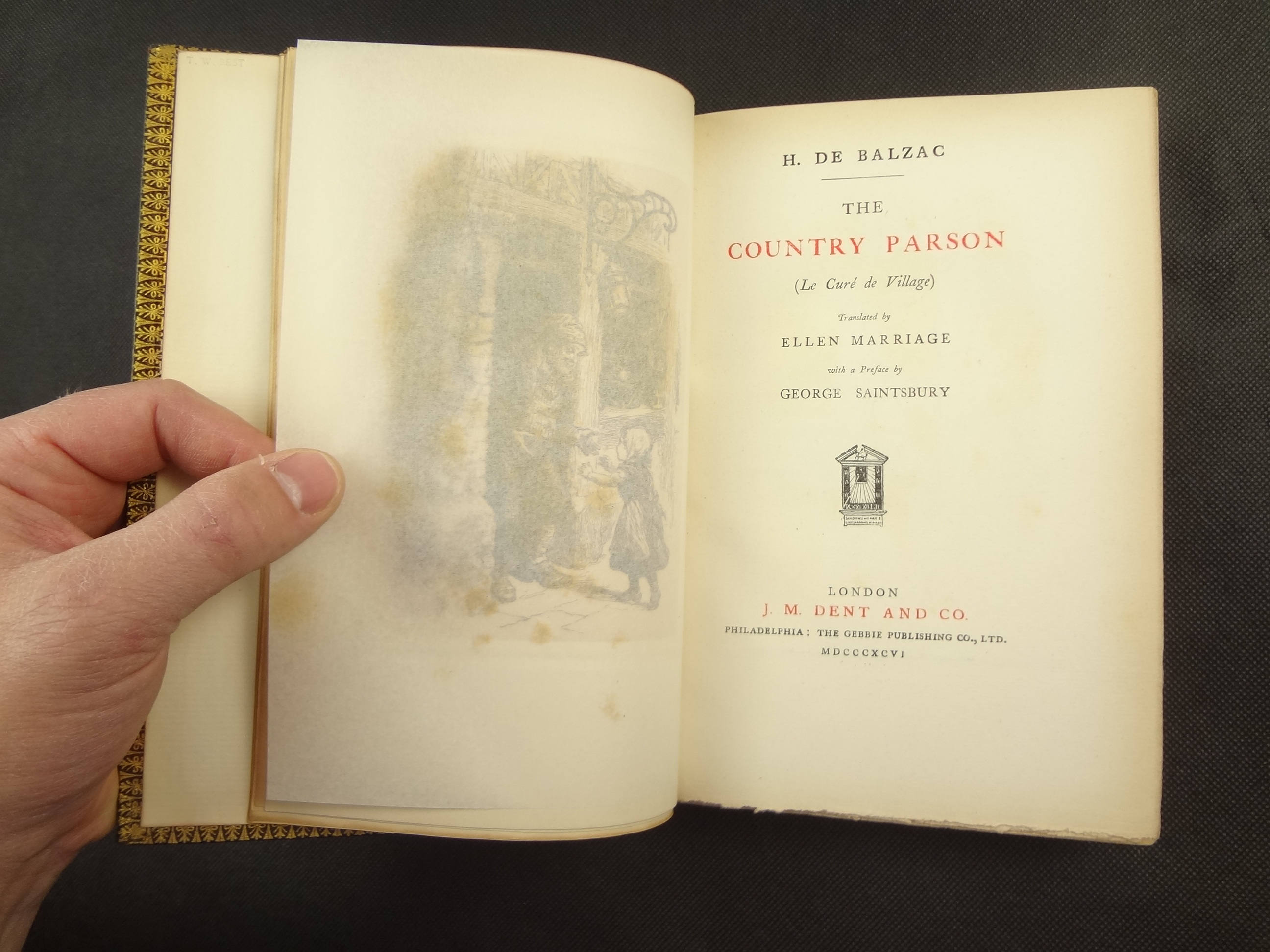 1896 The Country Parson, Balzac. English. Fine binding (signed ...