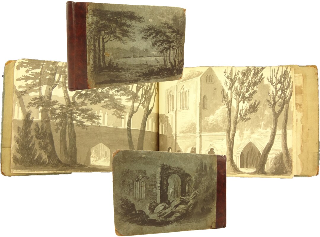 Circa 1810 Artist's Sketch Book. Also, Original of a Published Poem ...