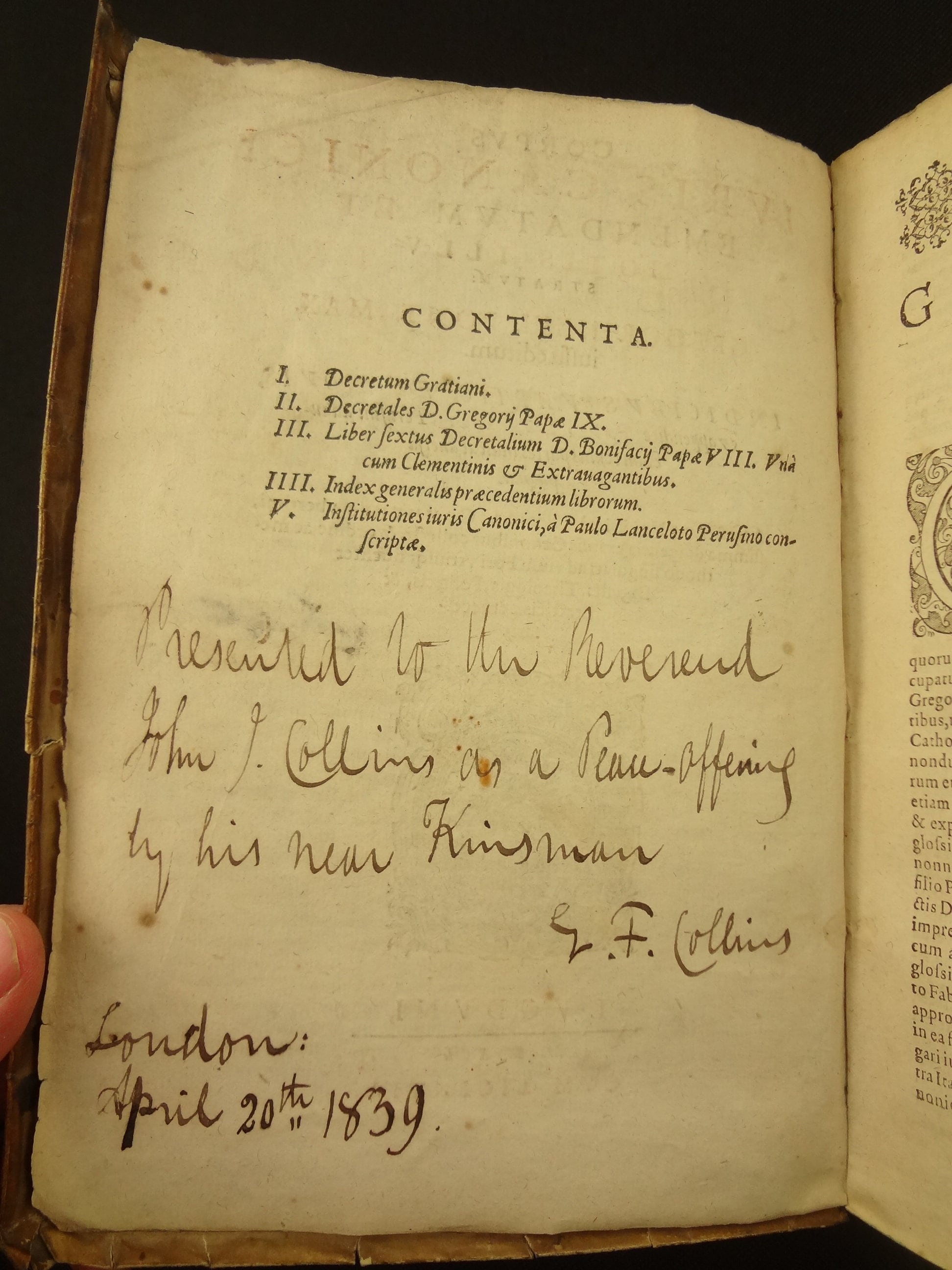 1591 Corpus Juris Canonici (Body of Canon Law). Gratian, Gregory IX ...
