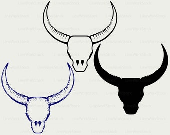 Bull horns svg | Etsy