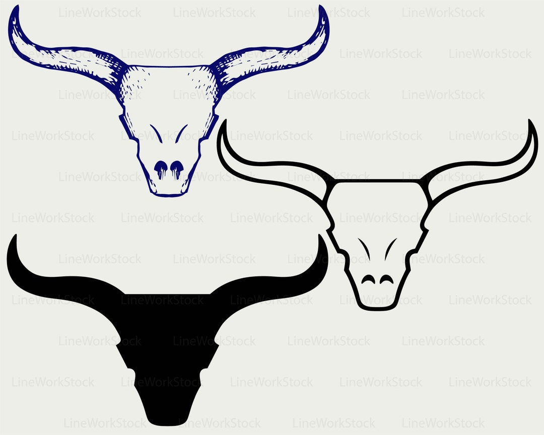 Cráneo toro svg / cuernos de toro clipart/skull svg/horns silhouette ...