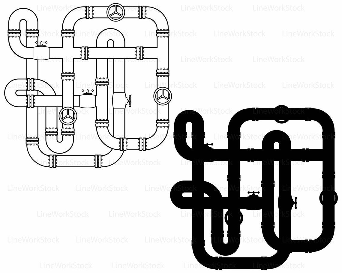 Plumbing Pipe Svg/plumbing Pipe Clipart/pipe Svg/valve - Etsy