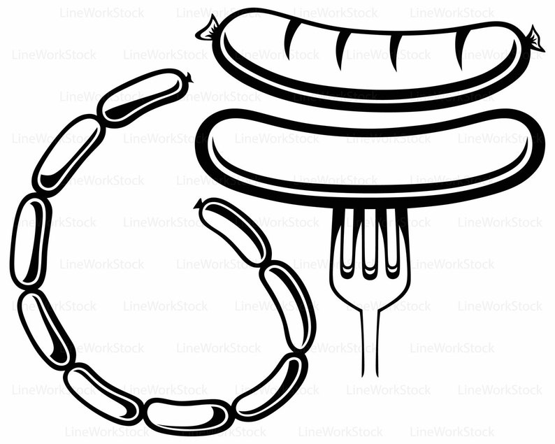 Bratwürste Svg/Wurst Clipart/Bbq Svg/Wurst Kontur/Wurst Cricut ...