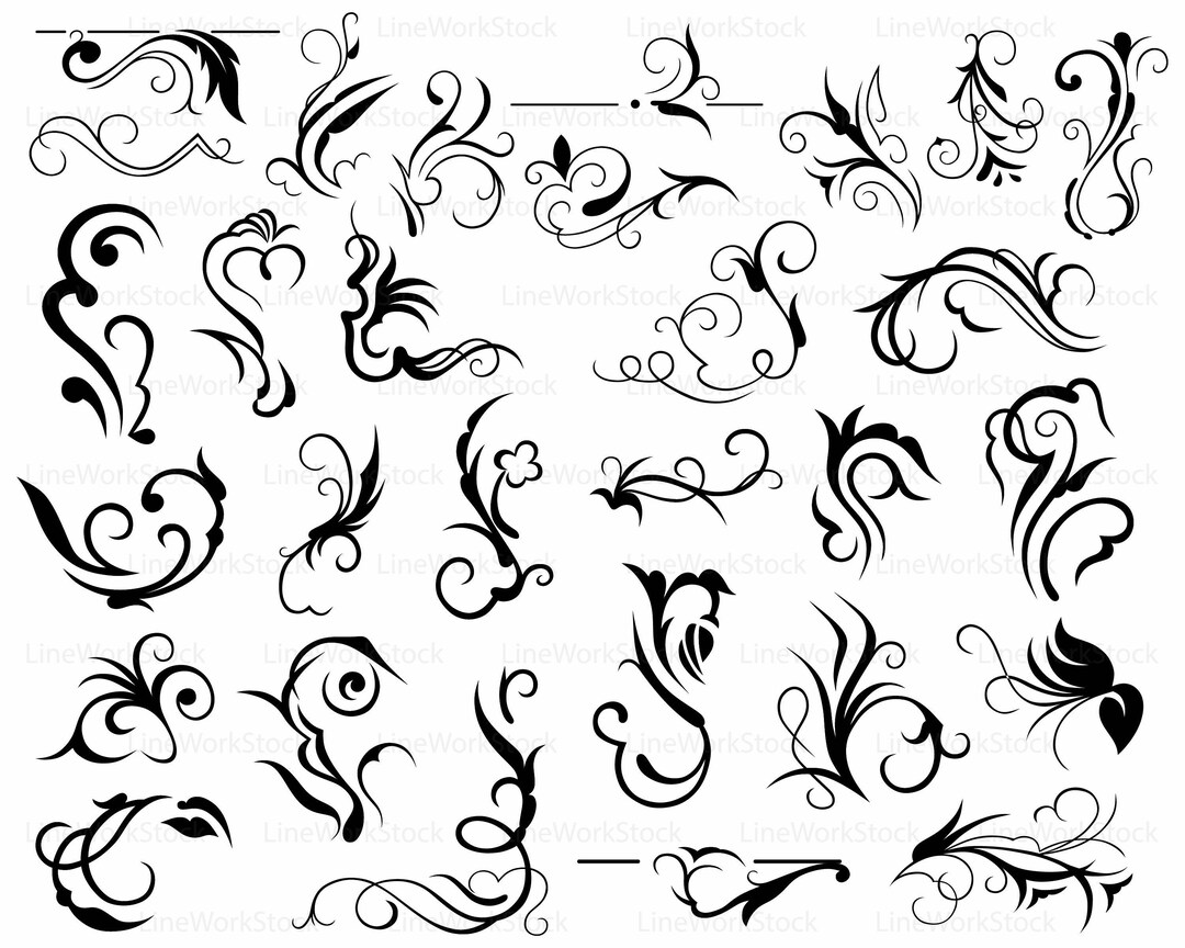 Swirl svg/scroll clipart/swirl svg/swirl silhouette/scroll - Etsy España