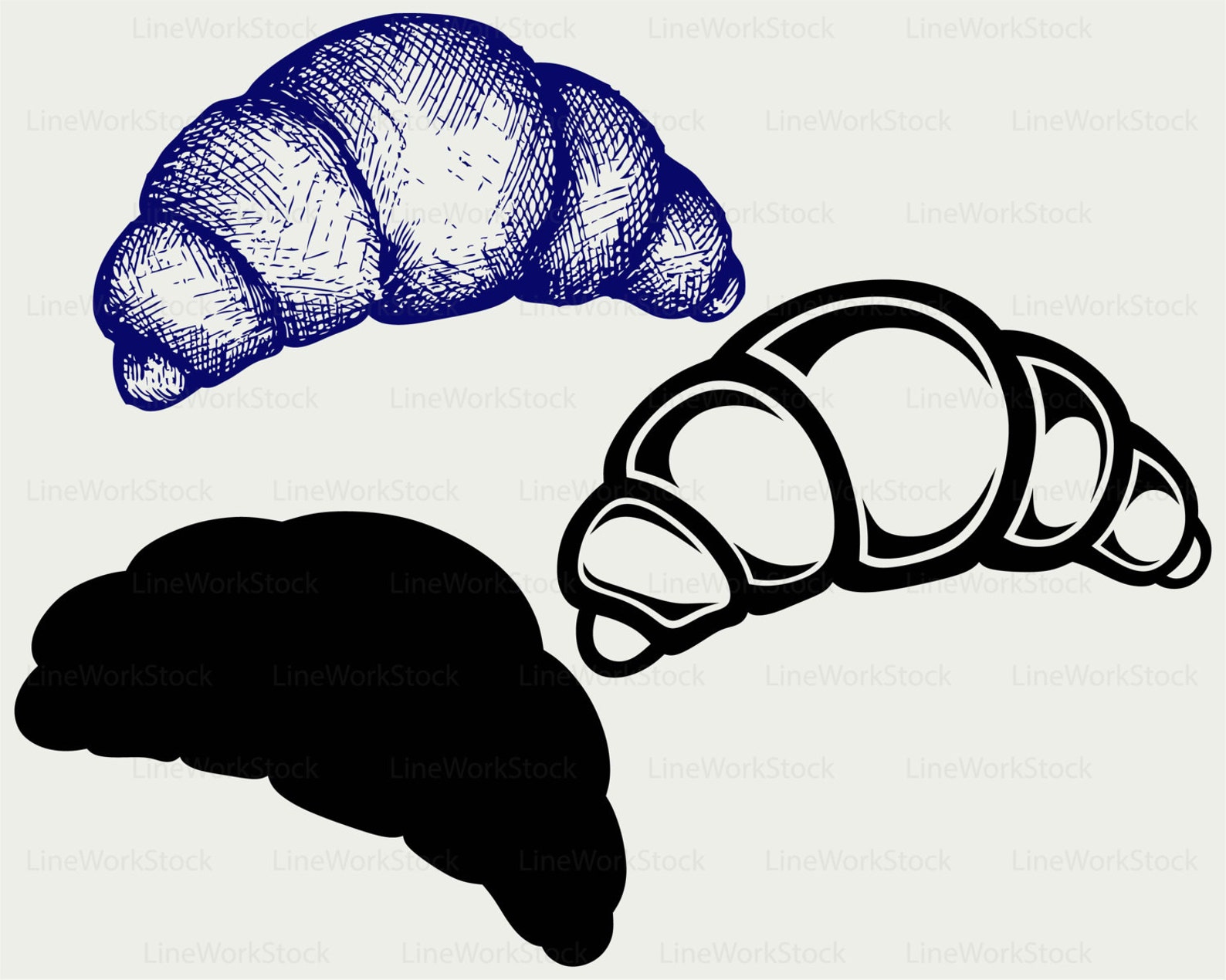 Croissant Svg/food Clipart/bakery Svg/croissant | Etsy