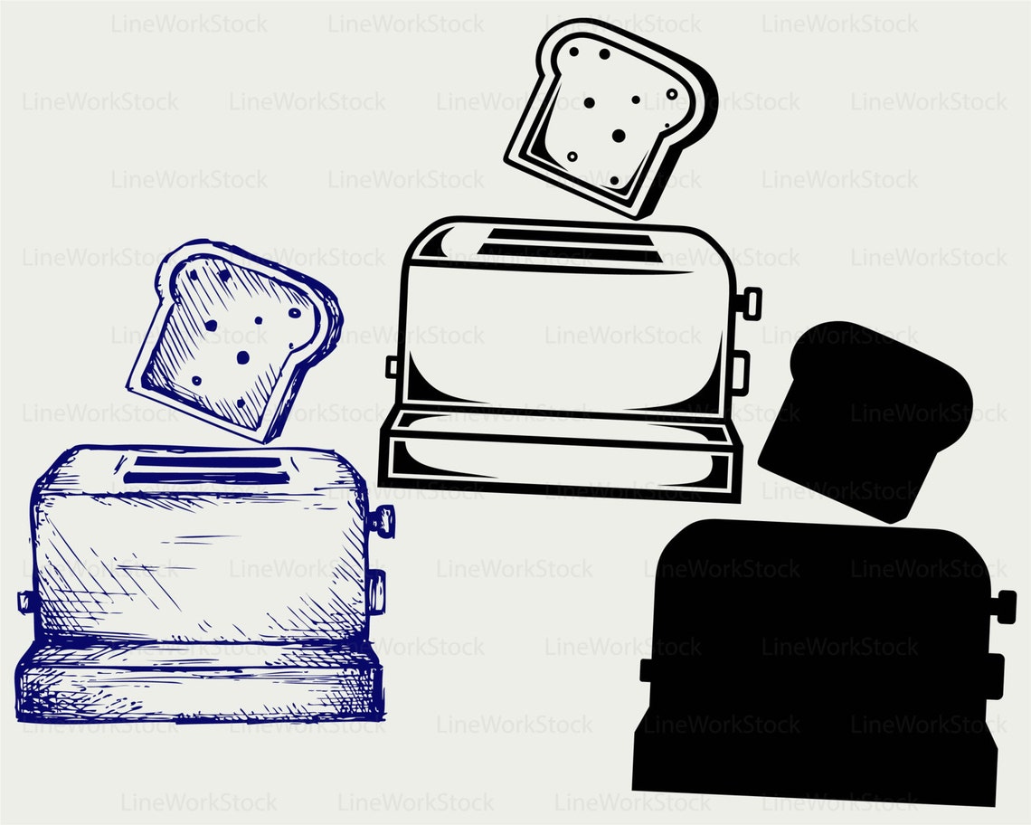 Toaster Svg/clipart/toaster Svg/toaster Silhouette/toast - Etsy