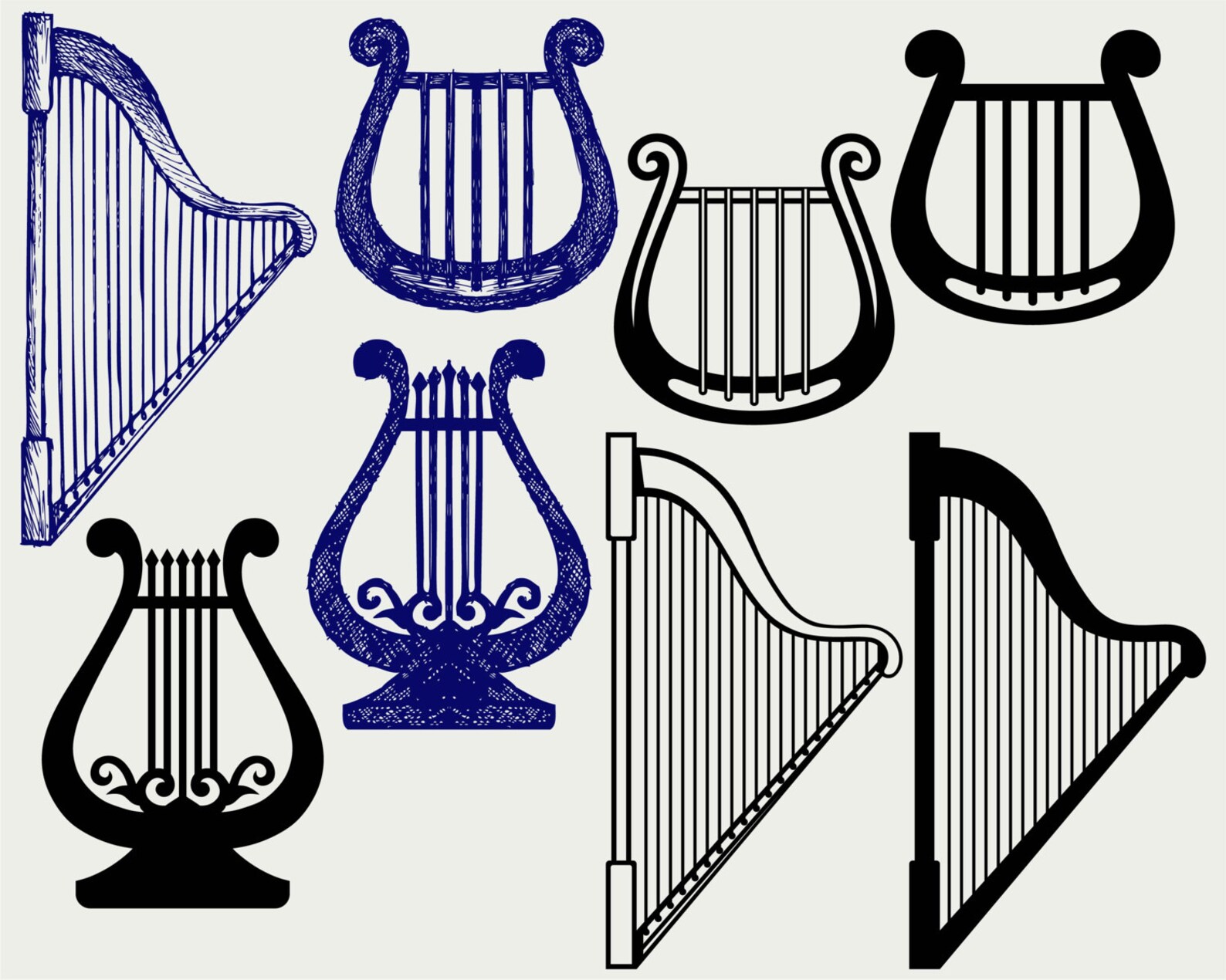 Lyre Svg/lyre Clipart/lyre Svg/lyre Silhouette/lyre Cricut Cut - Etsy ...