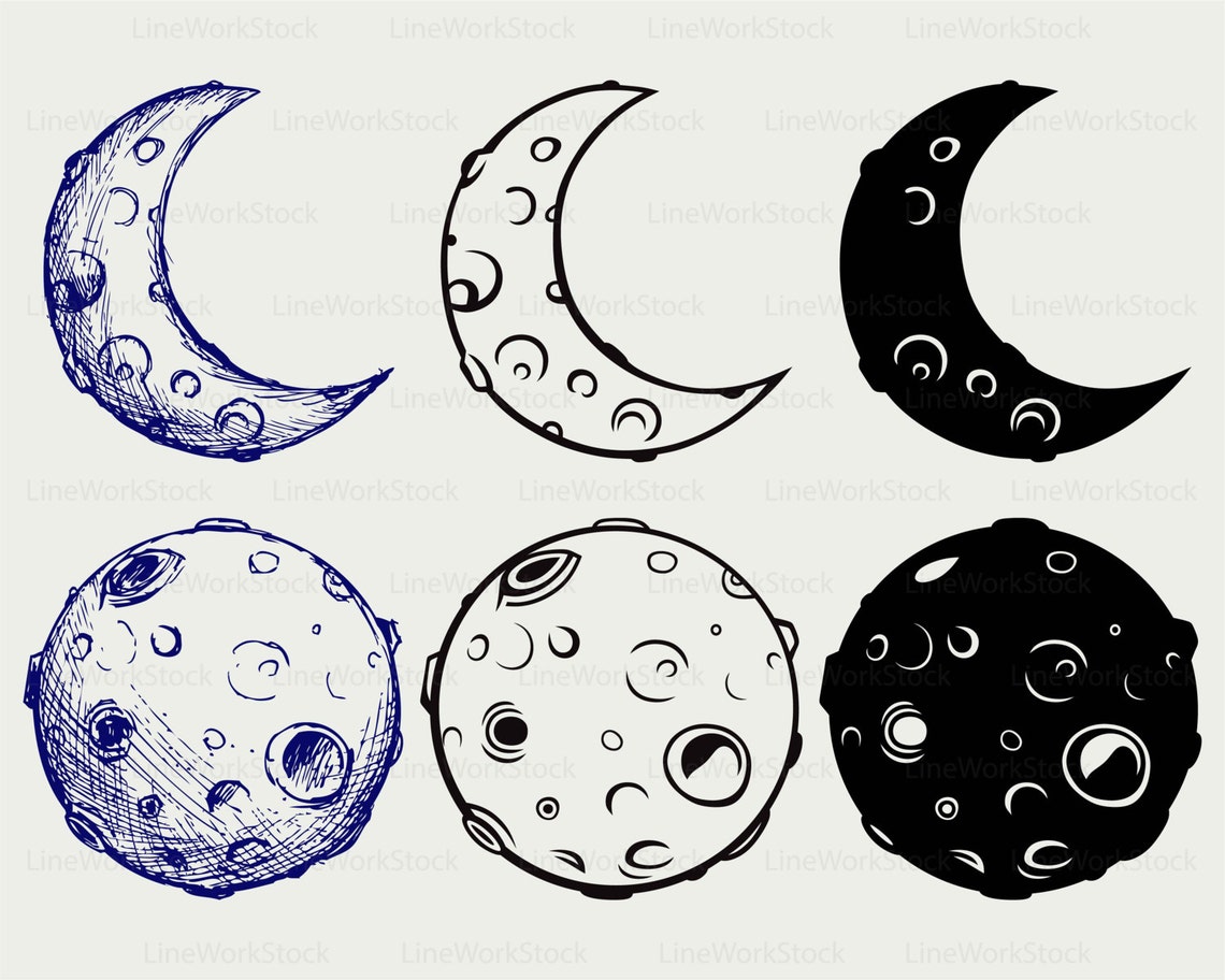 Mond Halbmond Svg Mond Clipart Halbmond Svg Silhouette - Etsy.de